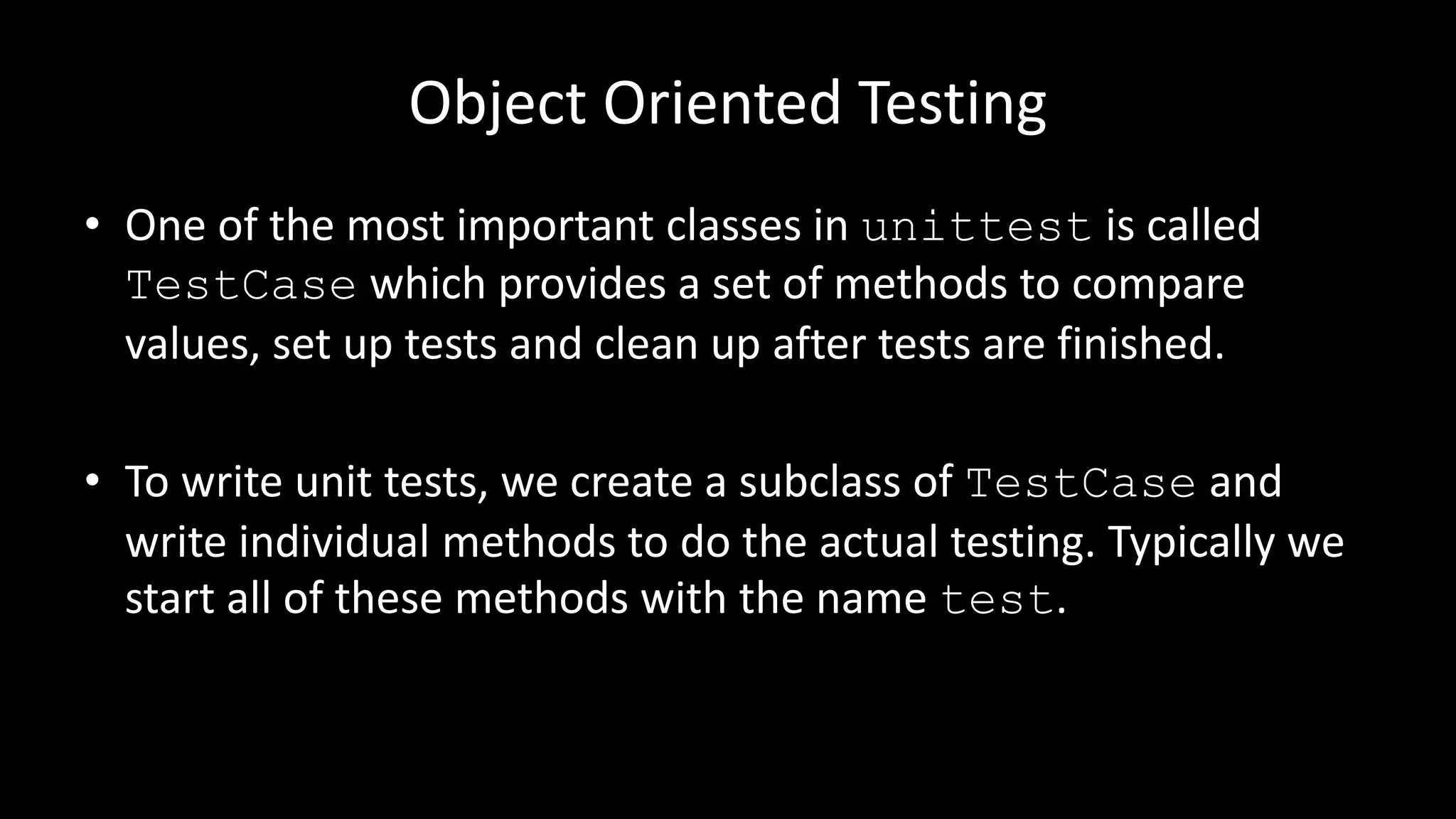 Python Object Oriented Testing Unit Testing Ppt 1258