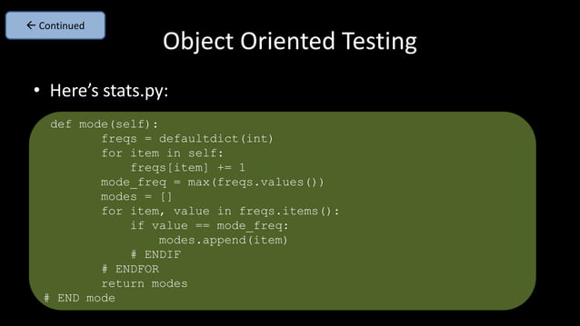 Python Object Oriented Testing Unit Testing Pptx