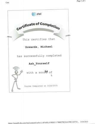 Micheal Sowards Certifications | PDF