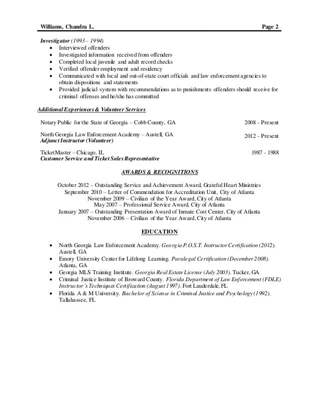 Williams, Chandra - Resume