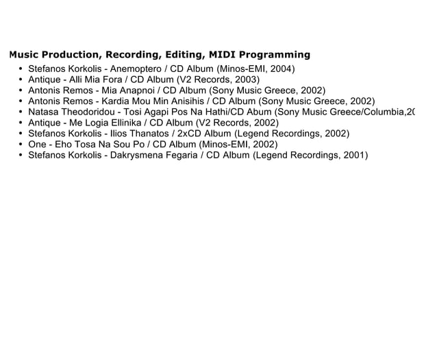Credits Music Production | PPT