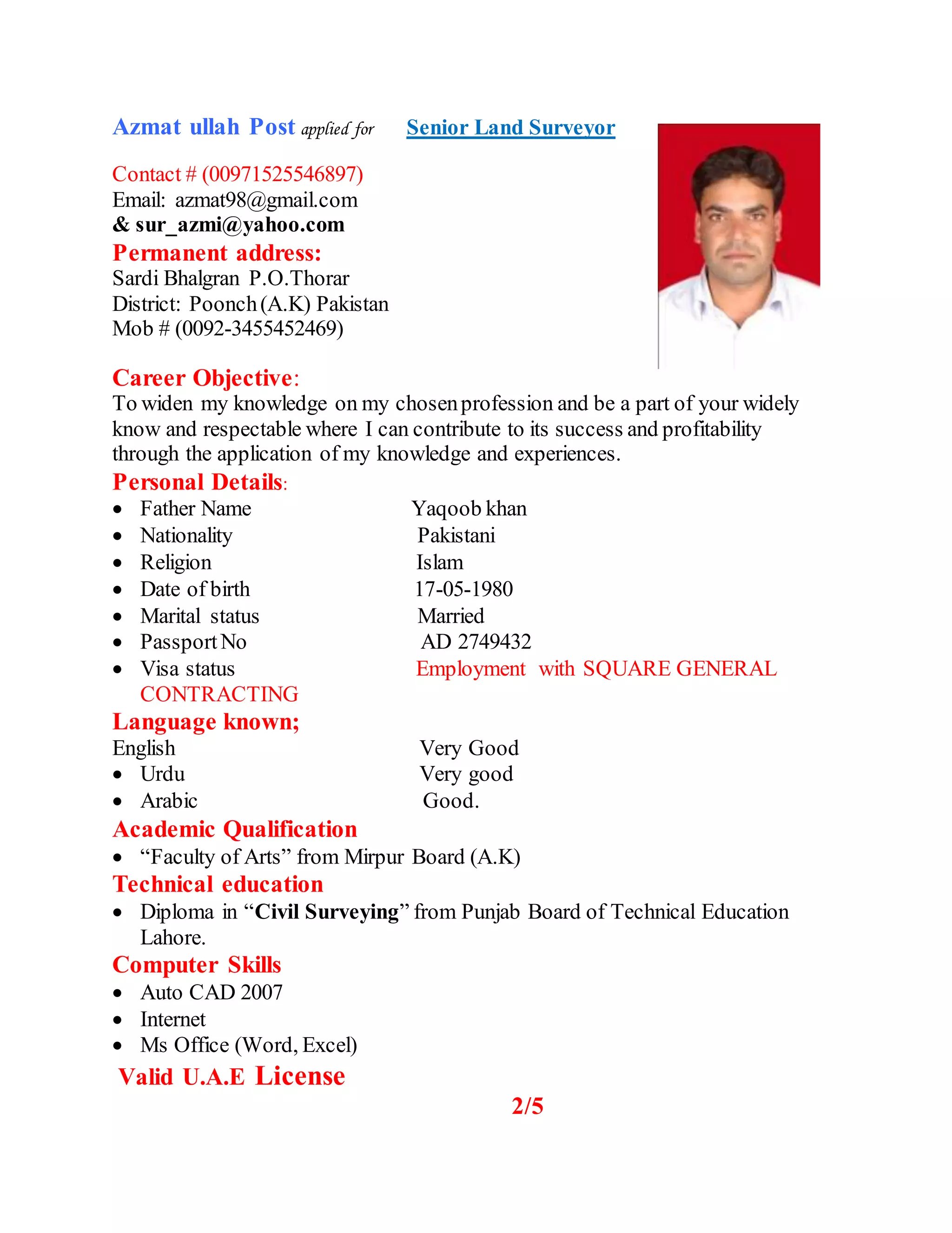 azmat ullah new cv | DOCX