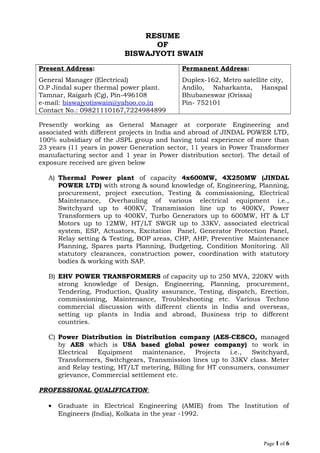 RESUME_BS-Project-Maint -1- JPL | PDF