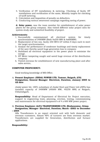 RESUME_BS-Project-Maint -1- JPL | PDF