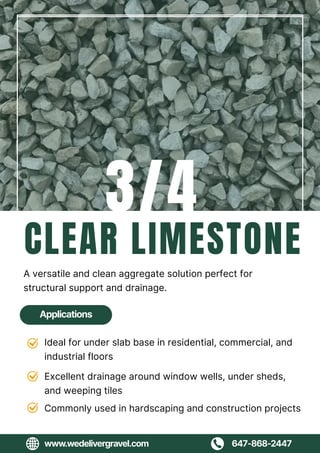 3/4 Clear Limestone: The Ultimate Base & Drainage Solution | PDF