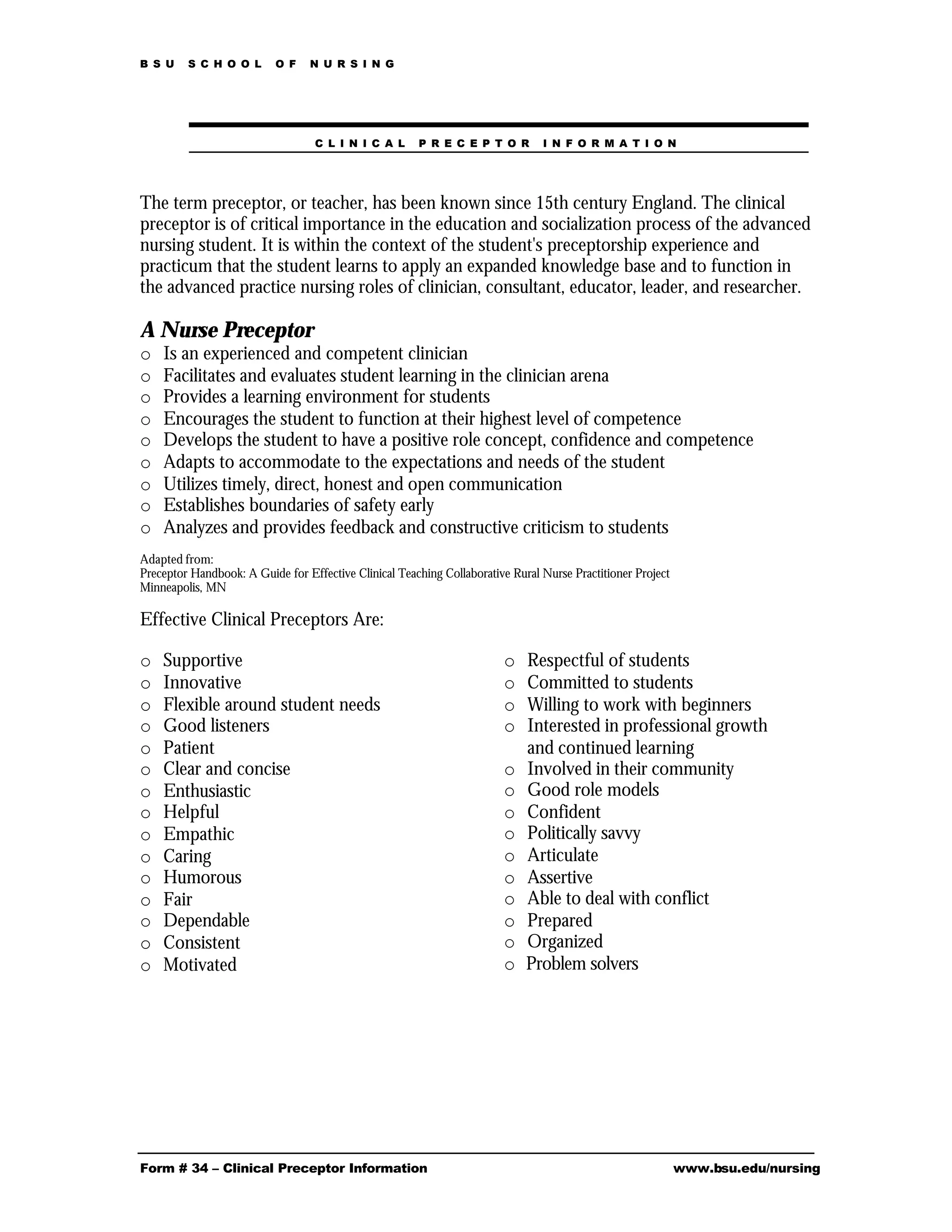 34 clinical preceptor_information | PDF