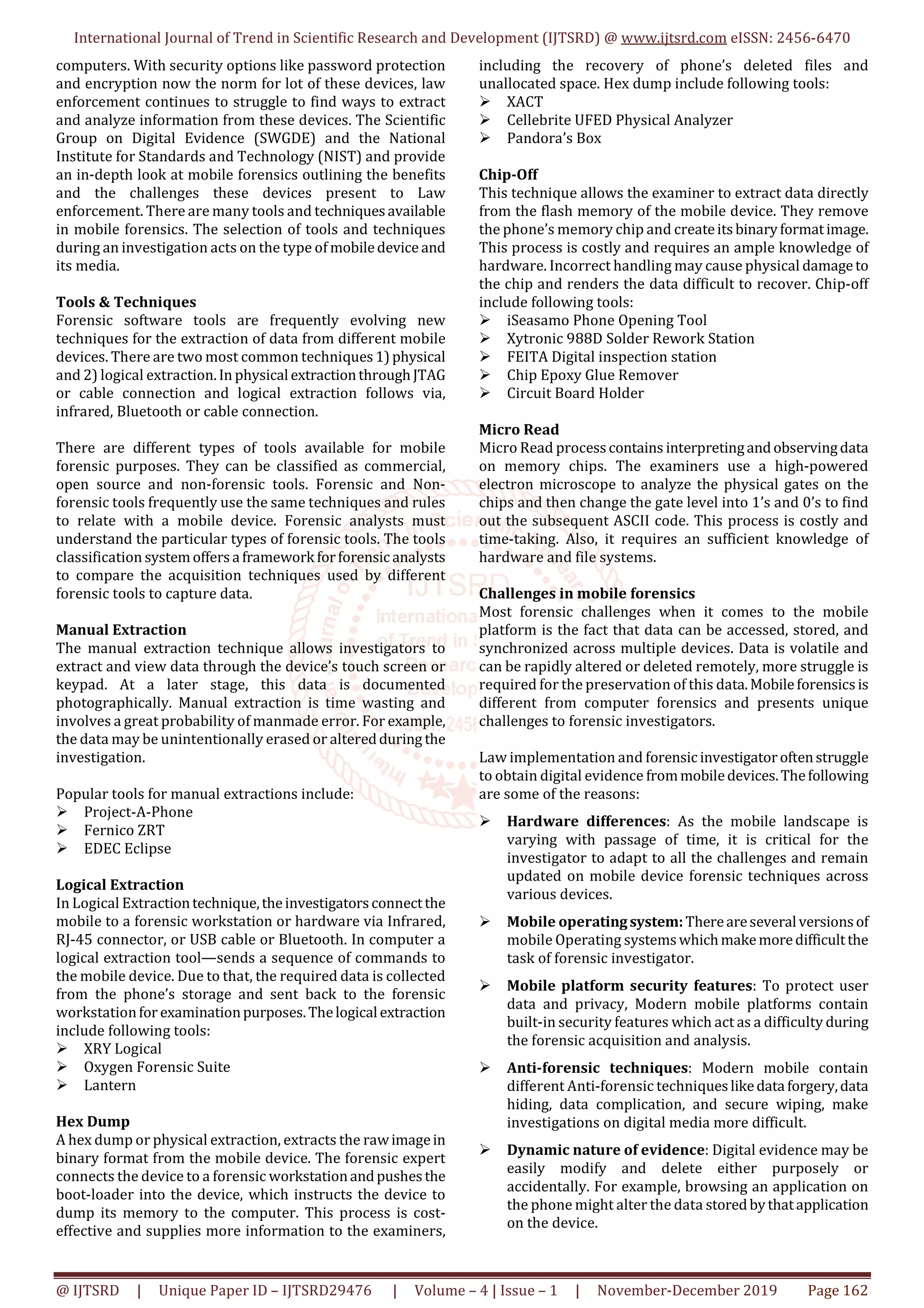 Conceptual Study of Mobile Forensics | PDF