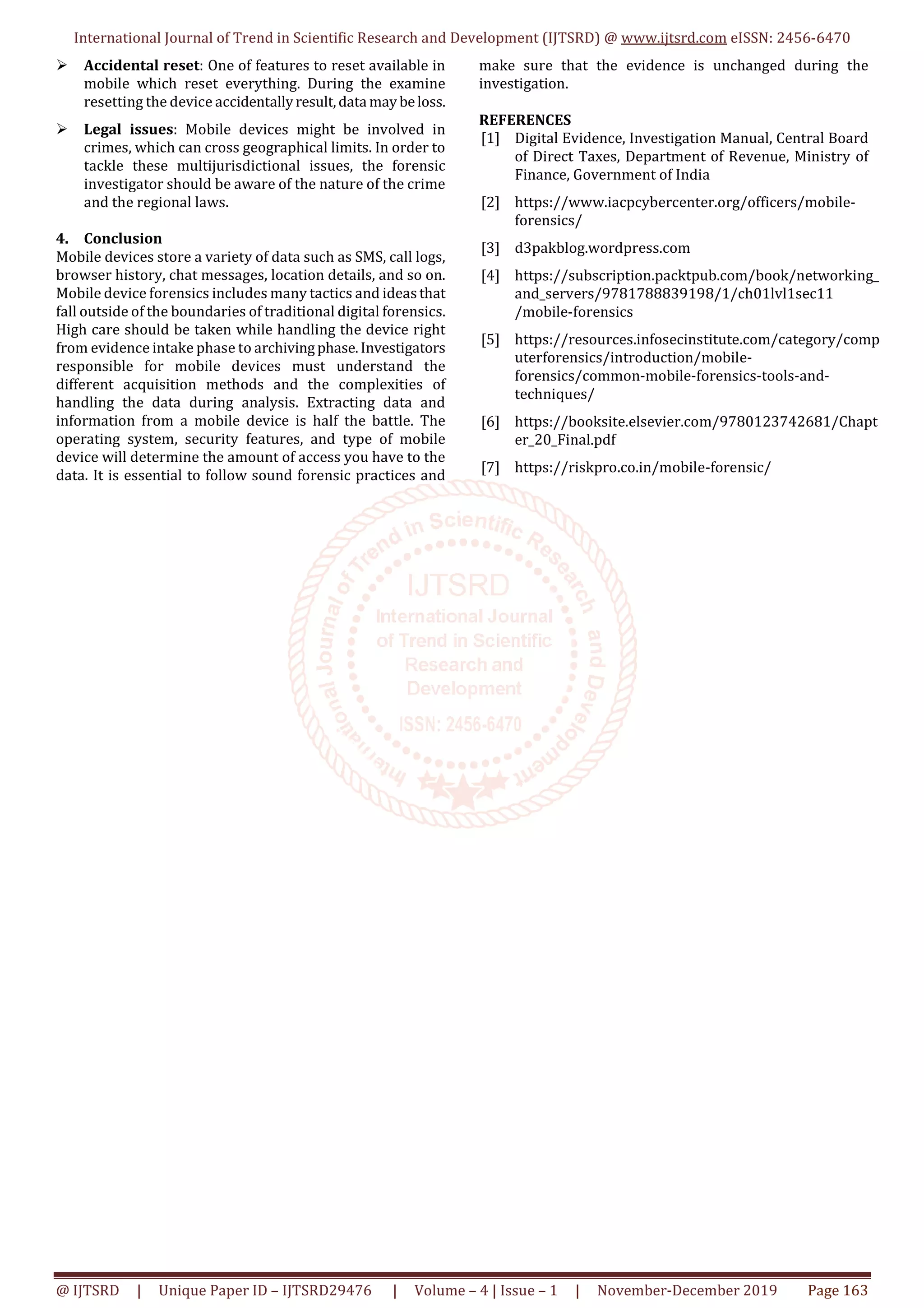 Conceptual Study of Mobile Forensics | PDF