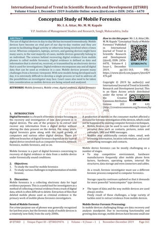 Conceptual Study of Mobile Forensics | PDF