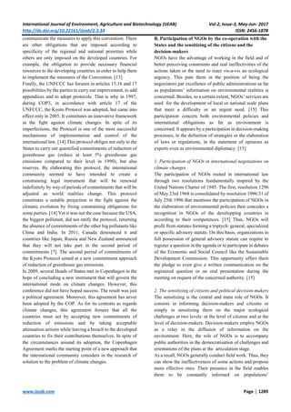 Contributions of the Environmental Non Governmental Organisations and ...