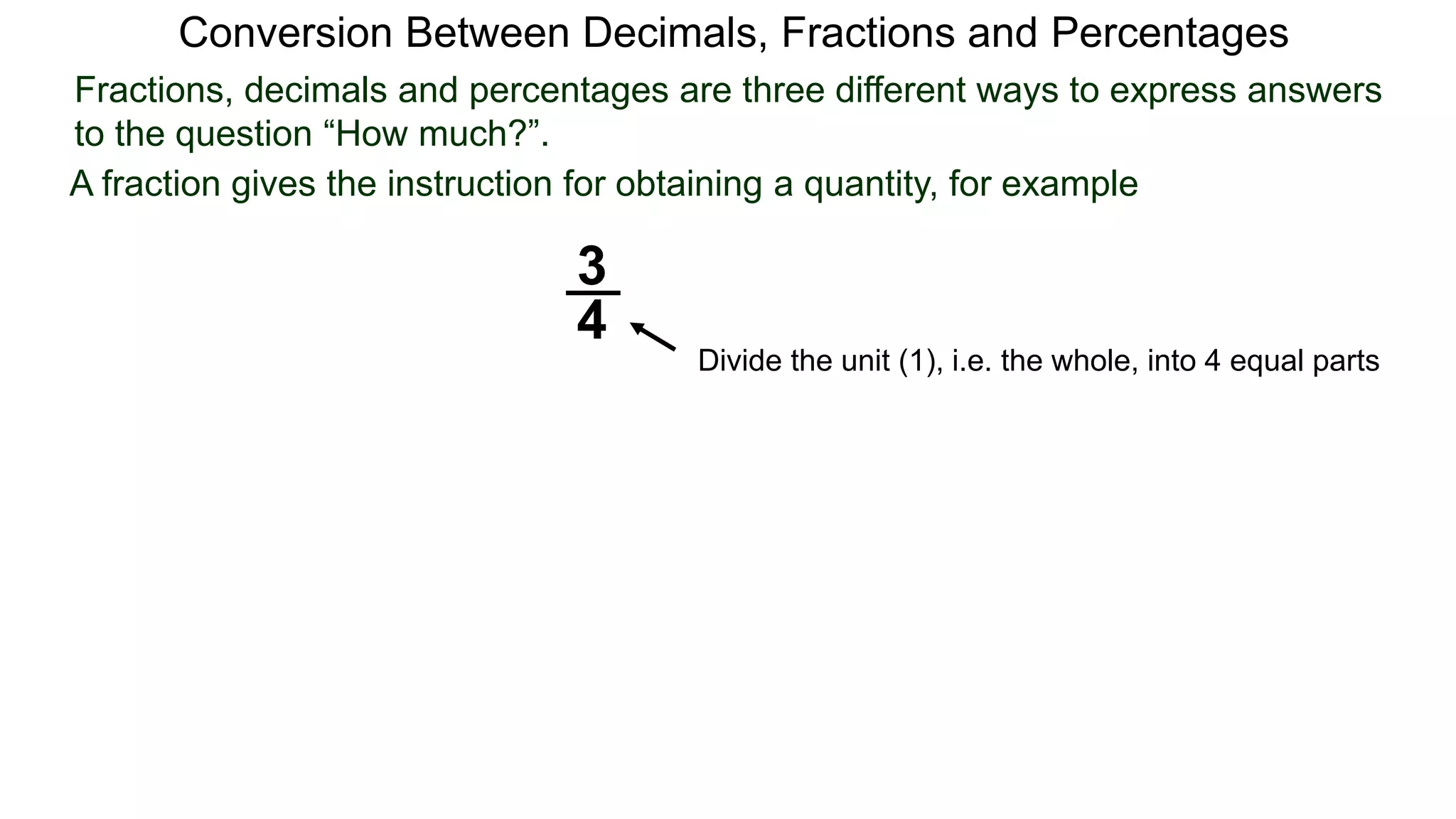 34 conversion between decimals, fractions and percentages | PPT