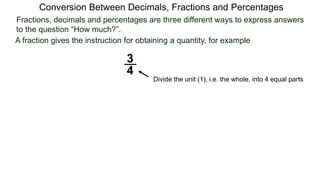 34 conversion between decimals, fractions and percentages | PPTX