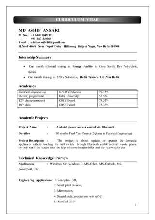 MD ASHIF ANSARI CV | DOCX