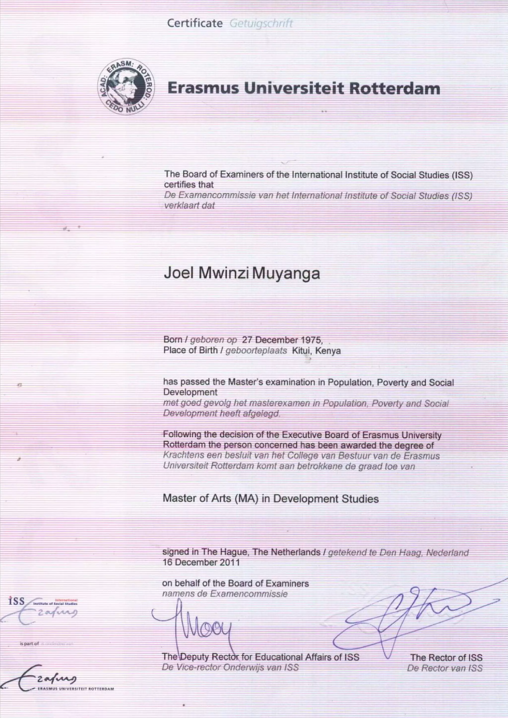 MA certificate | PDF