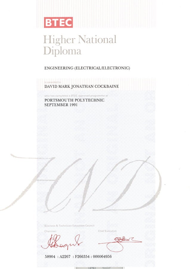 BTED HND certificate | PDF