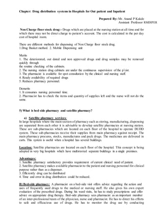 Drug distribution systems in Hospitals for Out patient and Inpatient | DOCX