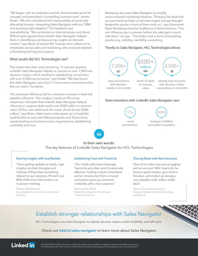 HCL Sales Navigator Case Study | PDF