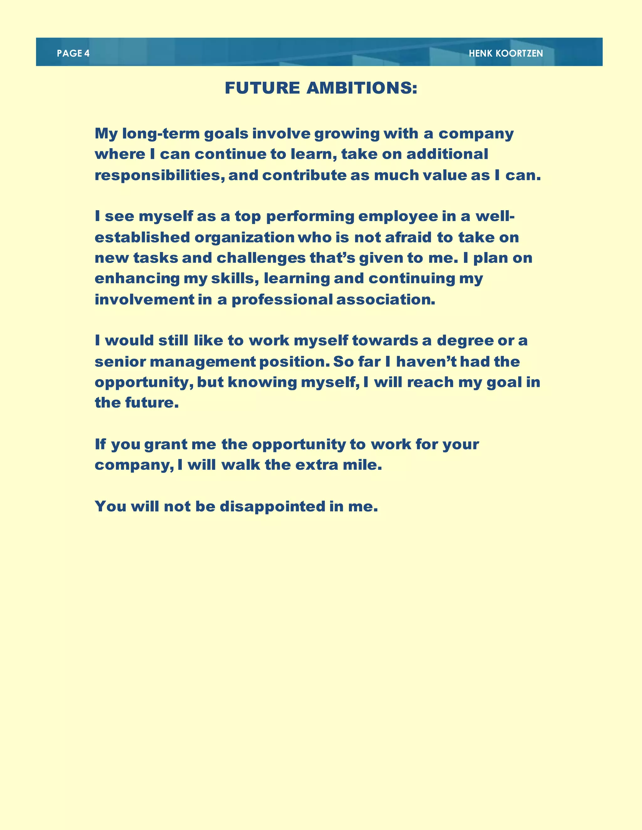 Henk Koortzen CV Updated | DOCX