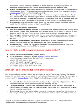 Child Abuse and Neglect Web Content | DOCX