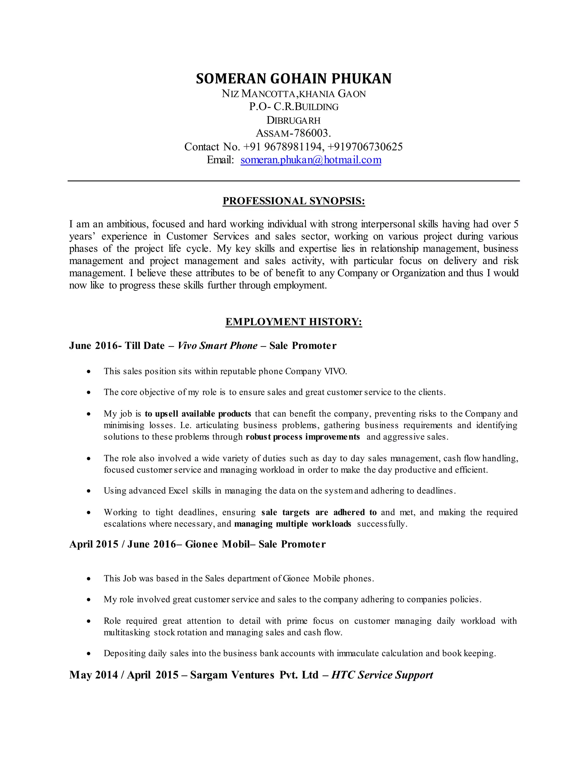 SOMERAN GOHAIN PHUKAN CV | DOCX