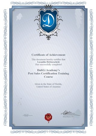 Certificate-PSC (2).pdf Post Sales Certification Training Course | PDF