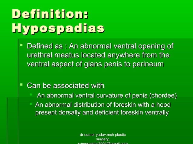 embryology and anatomy of hypospadias | PPT