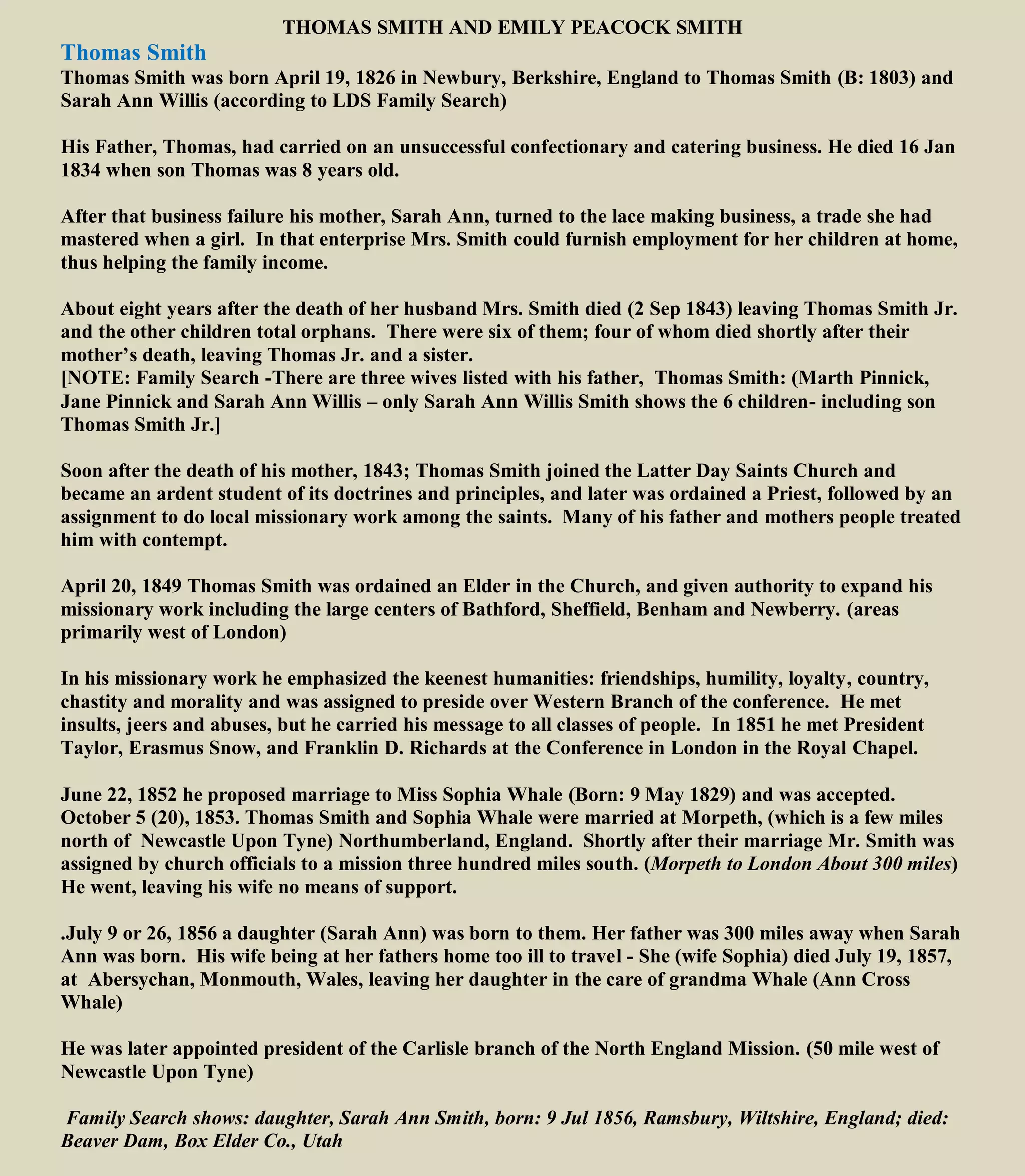 Emily Ellen Peacock & Thomas Smith | PDF