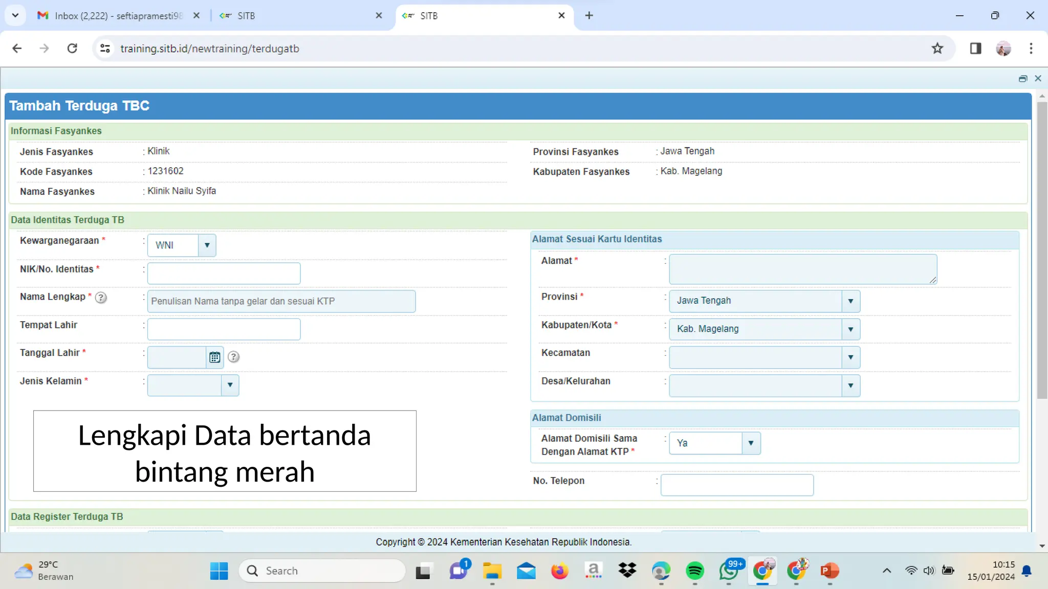 Pencatatan Pelaporan TBC di Aplikasi SITB | PPTX