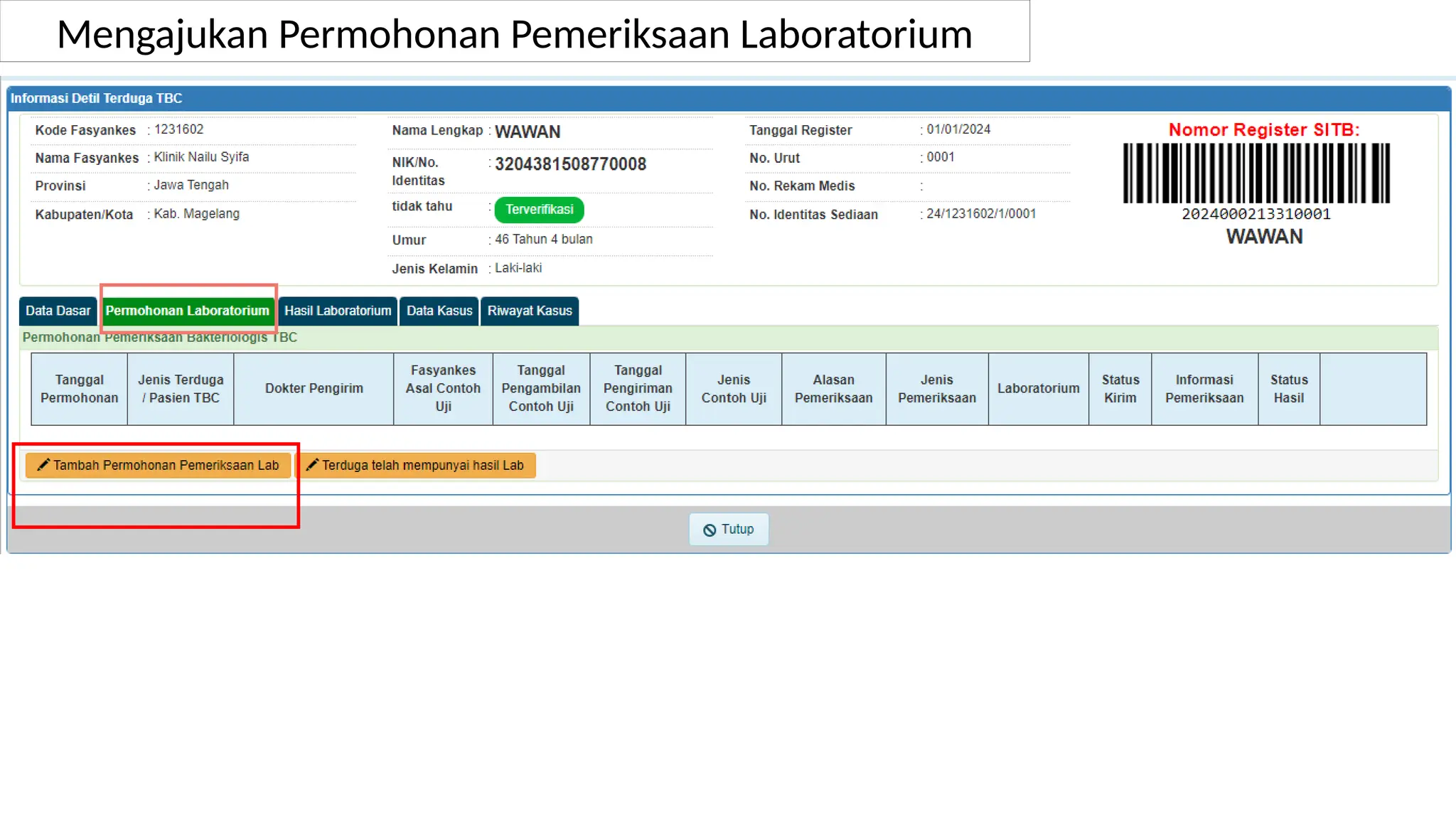 Pencatatan Pelaporan TBC di Aplikasi SITB | PPTX