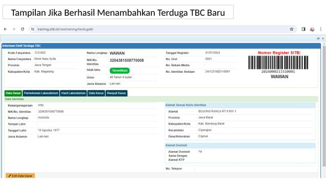 Pencatatan Pelaporan TBC di Aplikasi SITB | PPTX