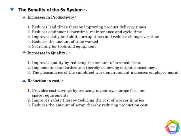 5S Implementation Presentation | PPTX | Indoor Environmental Quality | Home & Garden