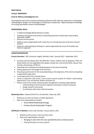 Nikhil Mohite_Resume | PDF