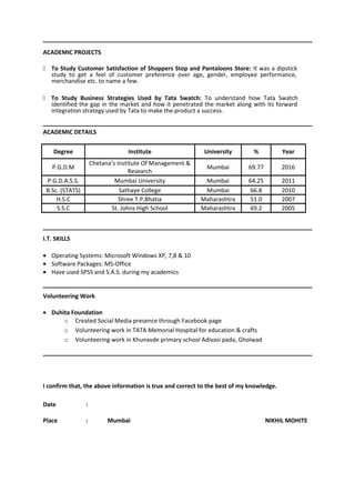 Nikhil Mohite_Resume | PDF