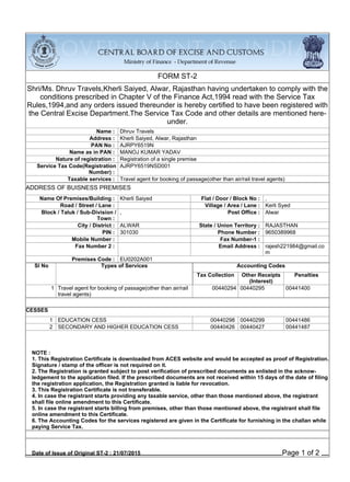 ST-2_Dhrv Travels | PDF