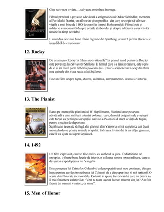 34 filme motivationale care iti vor schimba viata | PDF