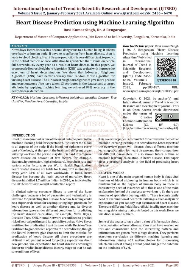 Heart Disease Prediction using Machine Learning Algorithm | PDF