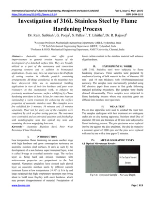 Investigation of 316L Stainless Steel by Flame Hardening Process | PDF