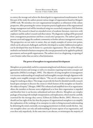 THEORETICAL AND PRACTICAL USE OF METAPHORS IN ORGANIZATIONAL DEVELOPMENT AND BEYOND | PDF