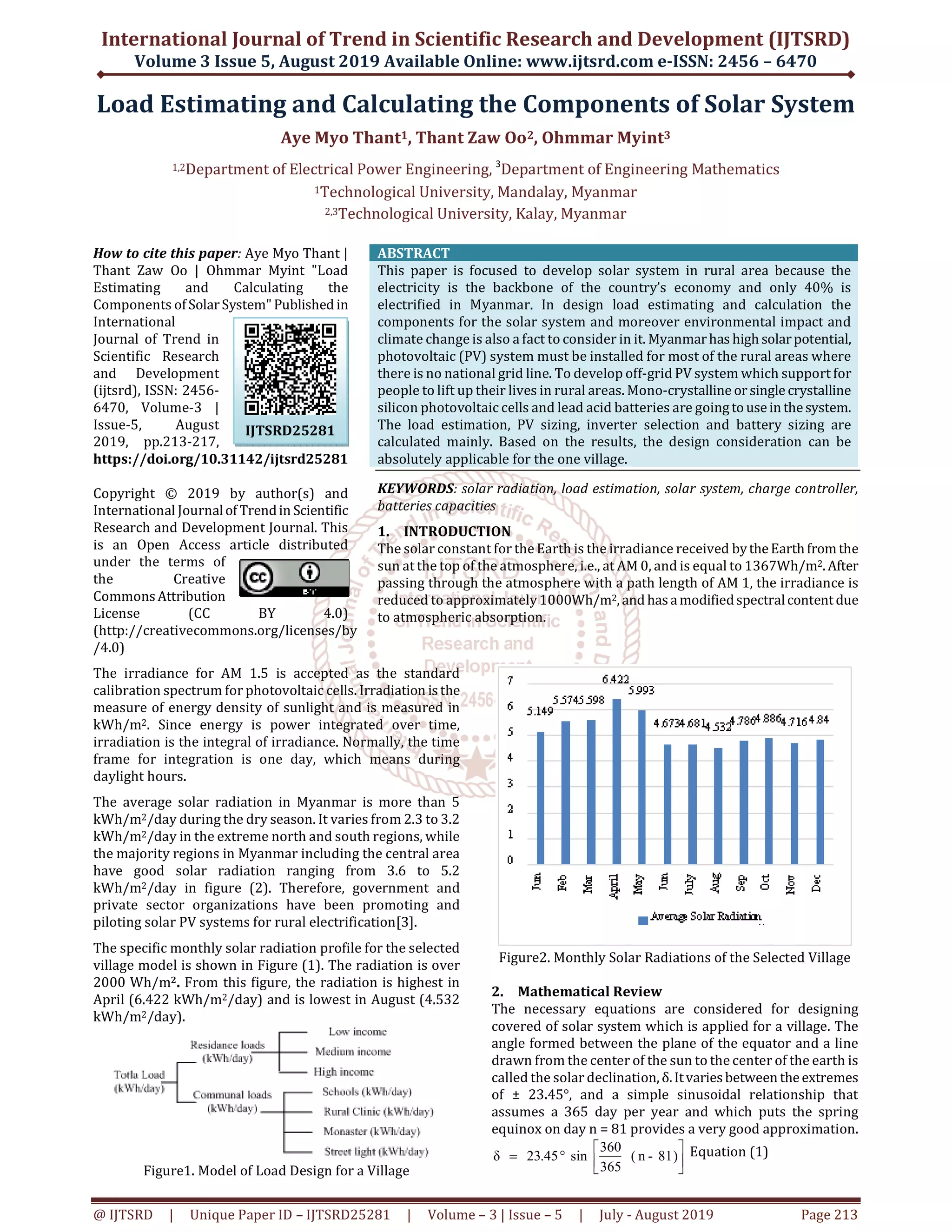 Load Estimating and Calculating the Components of Solar System | PDF