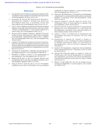Assessment of correlation of periodontitis in teeth adjacent to implant ...