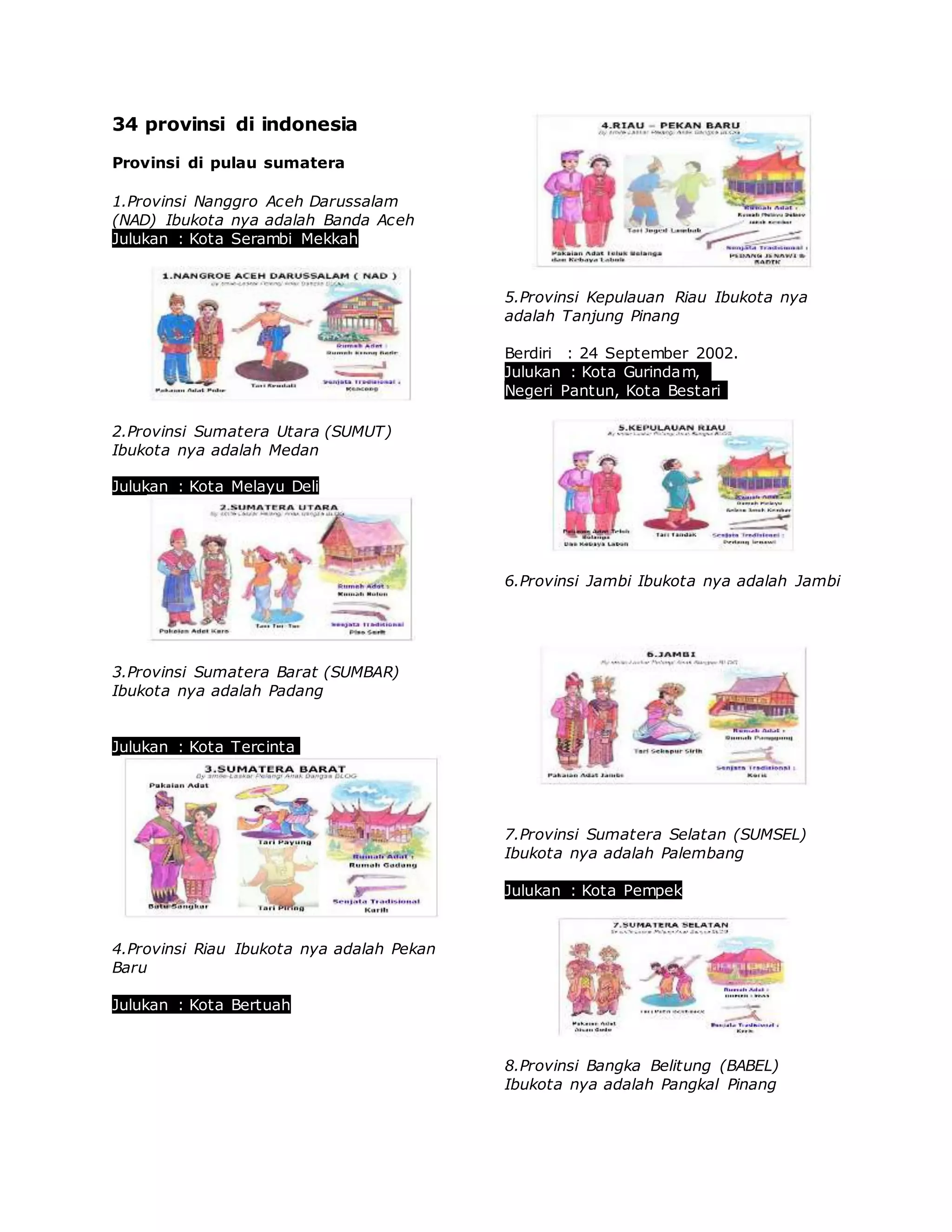 34 provinsi di indonesia | PDF
