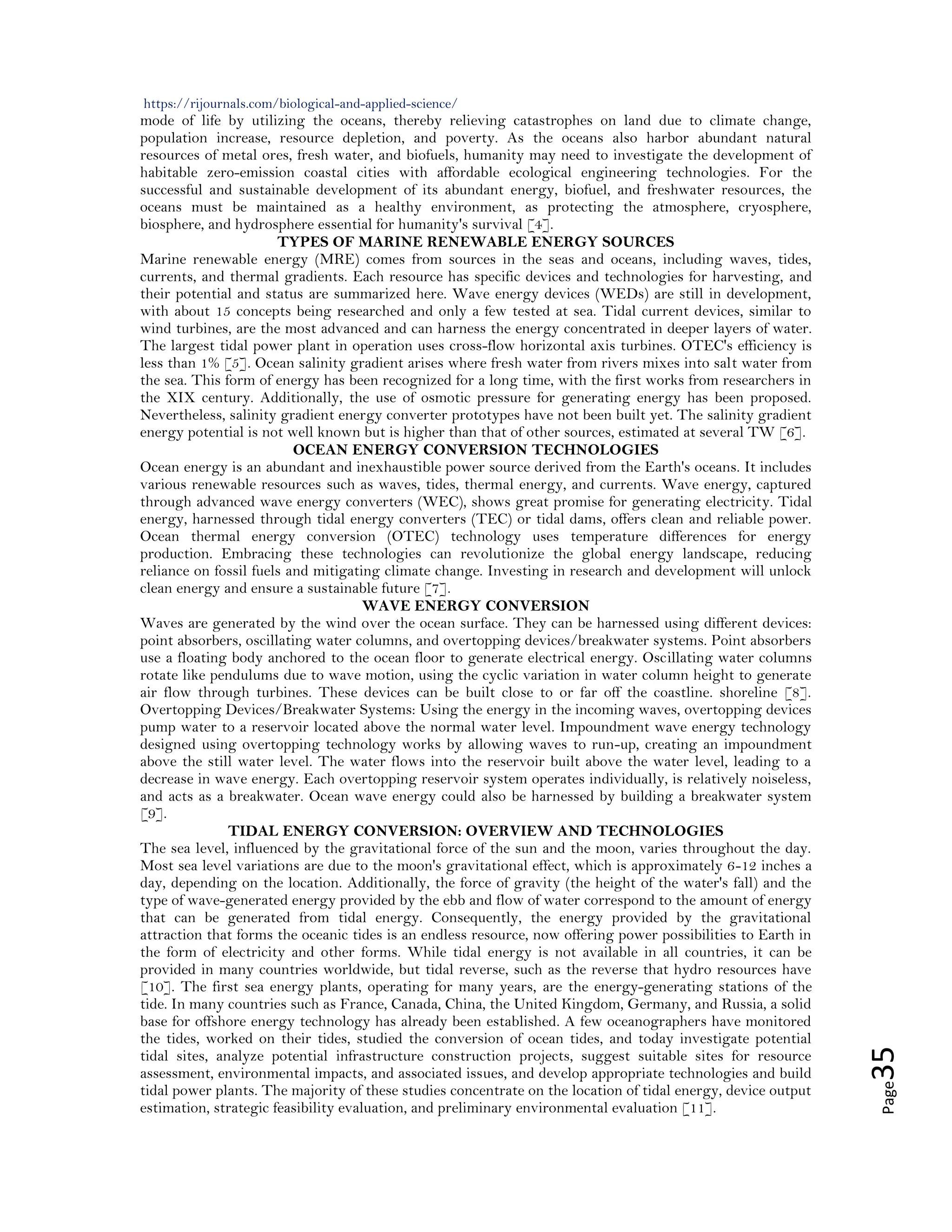 Marine Renewable Energy: Harnessing Power from Oceans | PDF