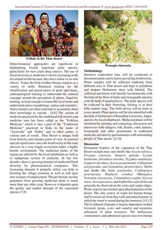 Significance of Floral Diversity of Ethnobotanical Importance in Indian Thar Desert | PDF