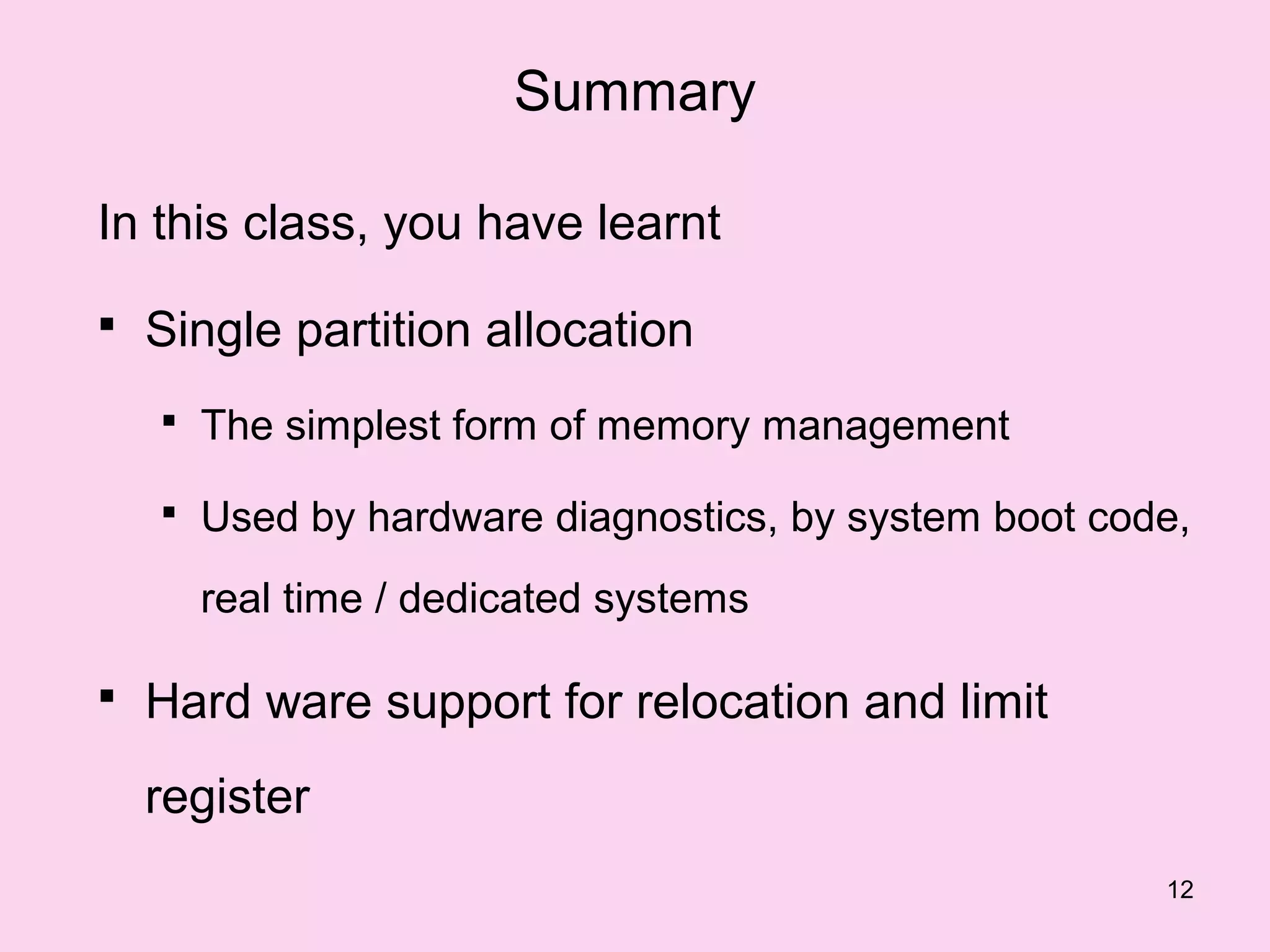 34 single partition allocation | PPT
