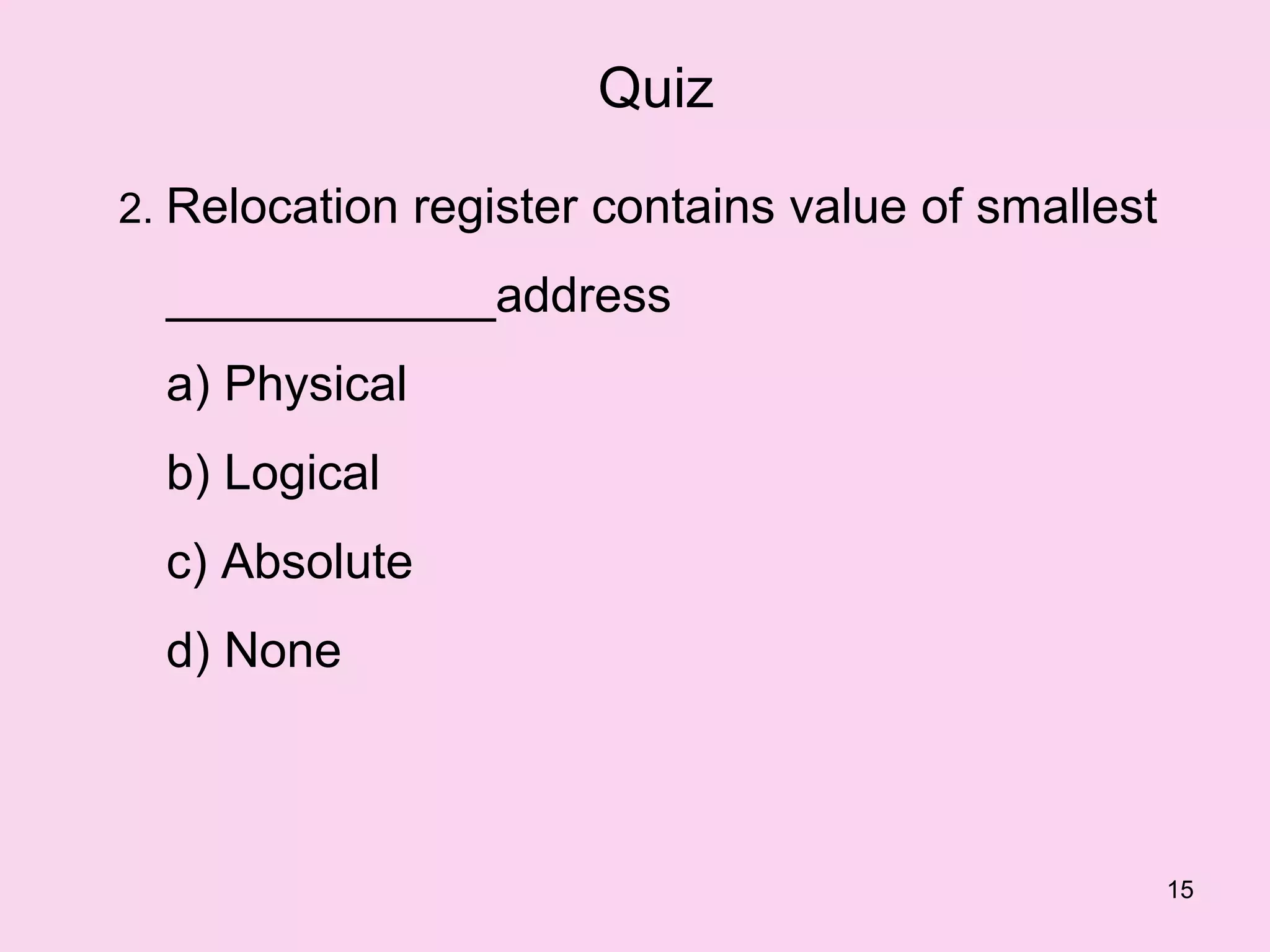 34 single partition allocation | PPT