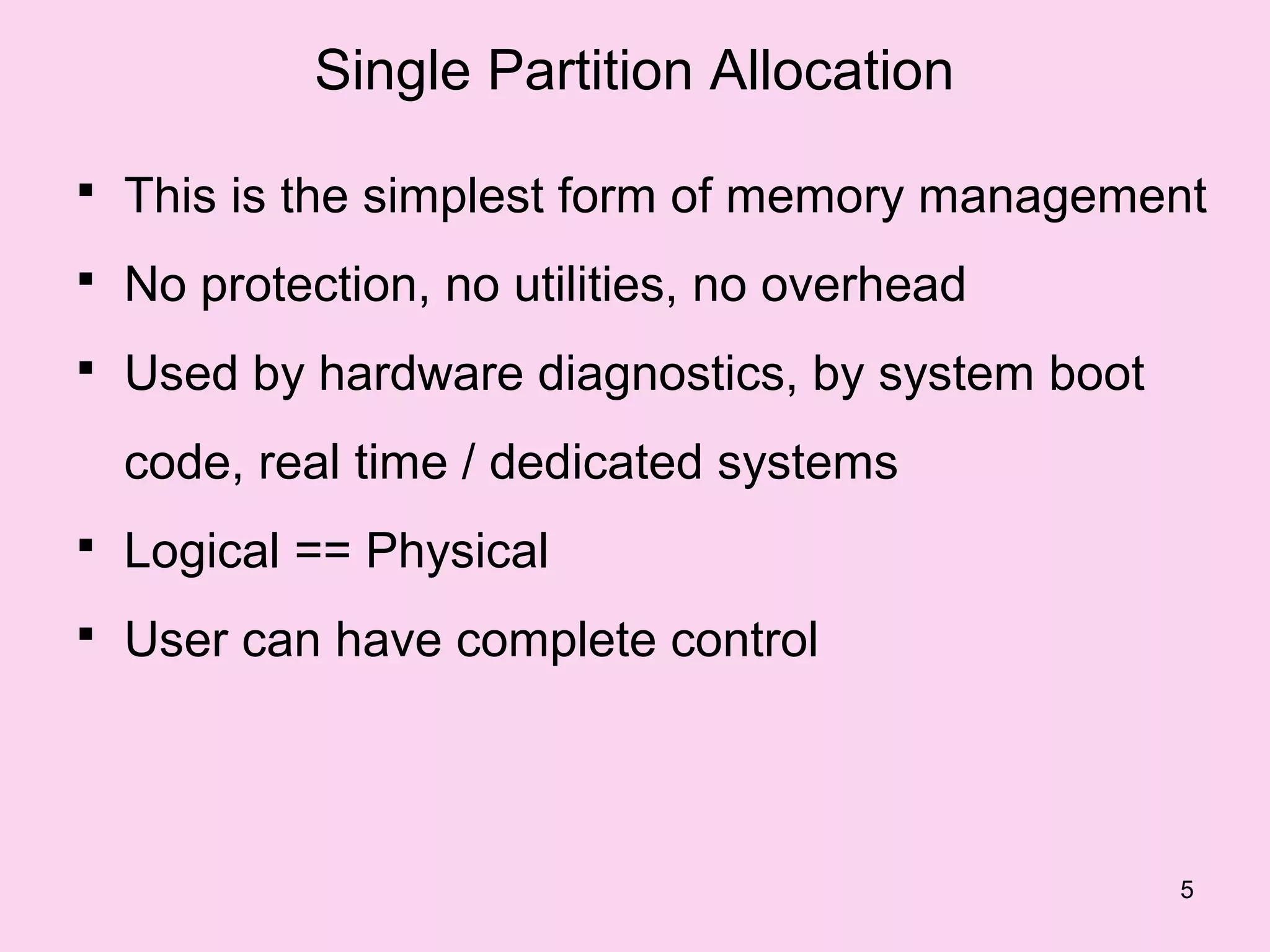 34 single partition allocation | PPT