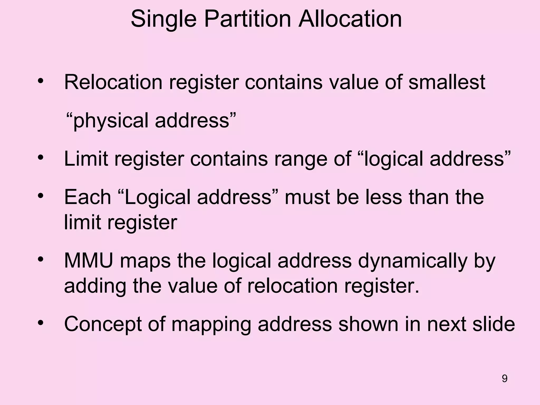 34 single partition allocation | PPT