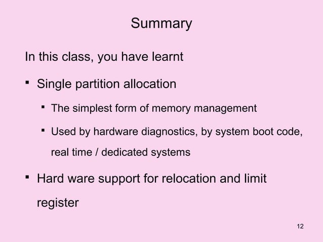 34 single partition allocation | PPT