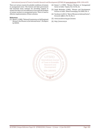 Social Security for Women Workers in Unorganized Sector A Study | PDF
