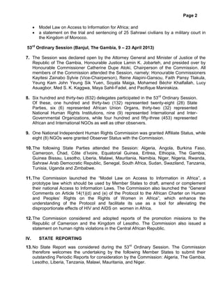 34th Activity Report of the African Commission on Human and Peoples ...